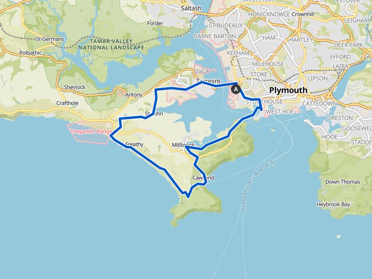 The Rame Peninsula loop from Plymouth | bike Tour | Komoot